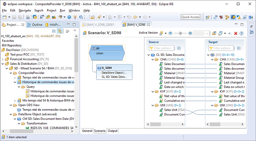 Synergie BW/4HANA – S/4HANA : Acquisition de données à partir d’une vue ...
