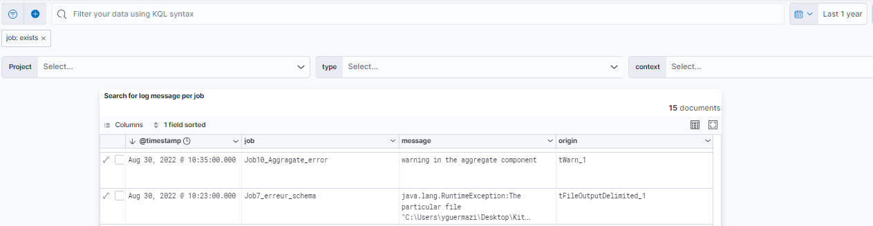 Gestion et monitoring des logs dans Talend Cloud avec Elastic