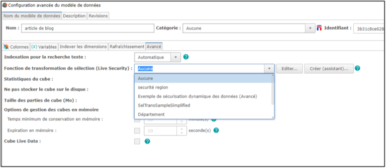 Sécurité Digdash - Utilisation de Param user et Live Security