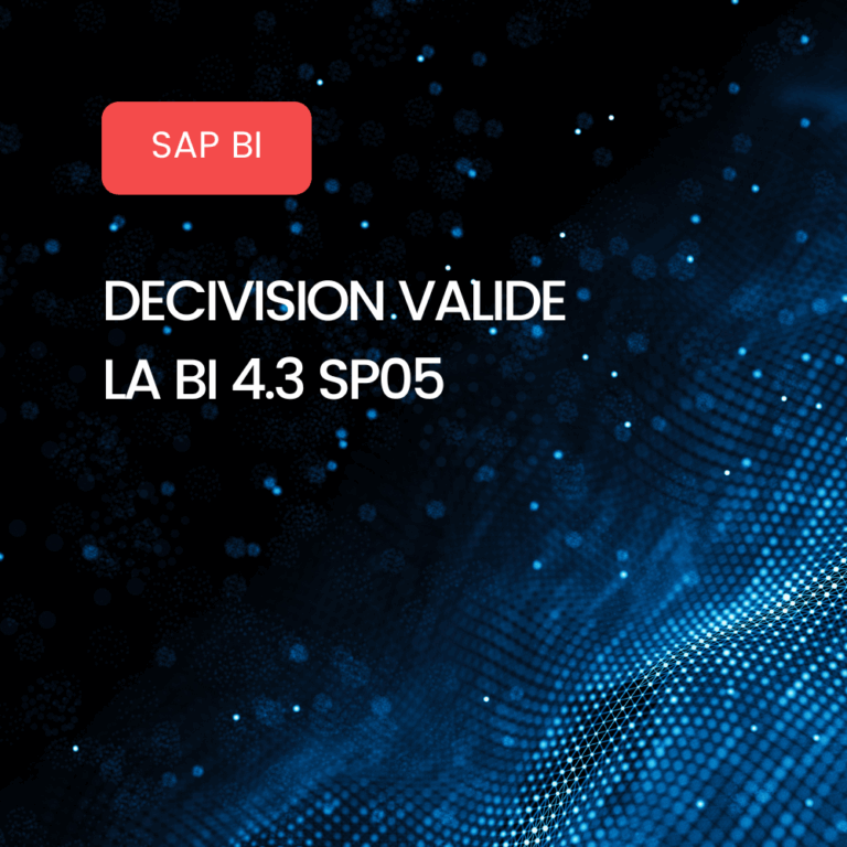 "DeciVision valide SAP BI 4.3 SP05 : performance assuré